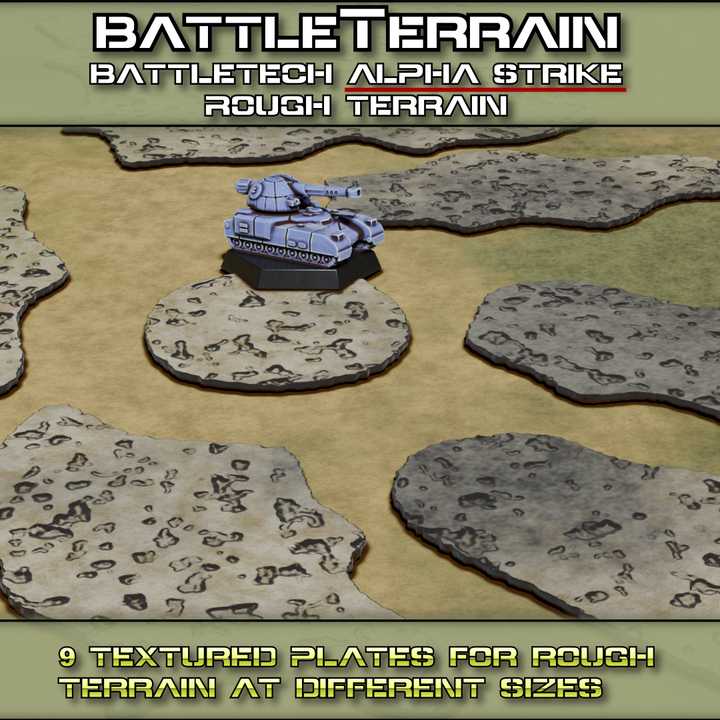 3D Printable BattleTerrain: Rough Terrain tiles for Battletech Alpha ...