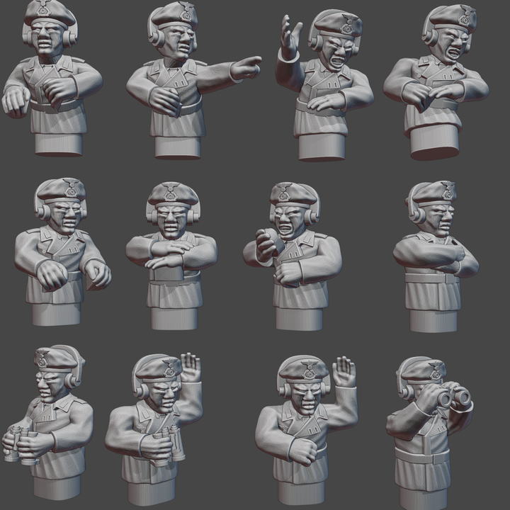 3D Printable German WW2 Tank Commanders (1939-40) in Berets WWII-DE-12 ...