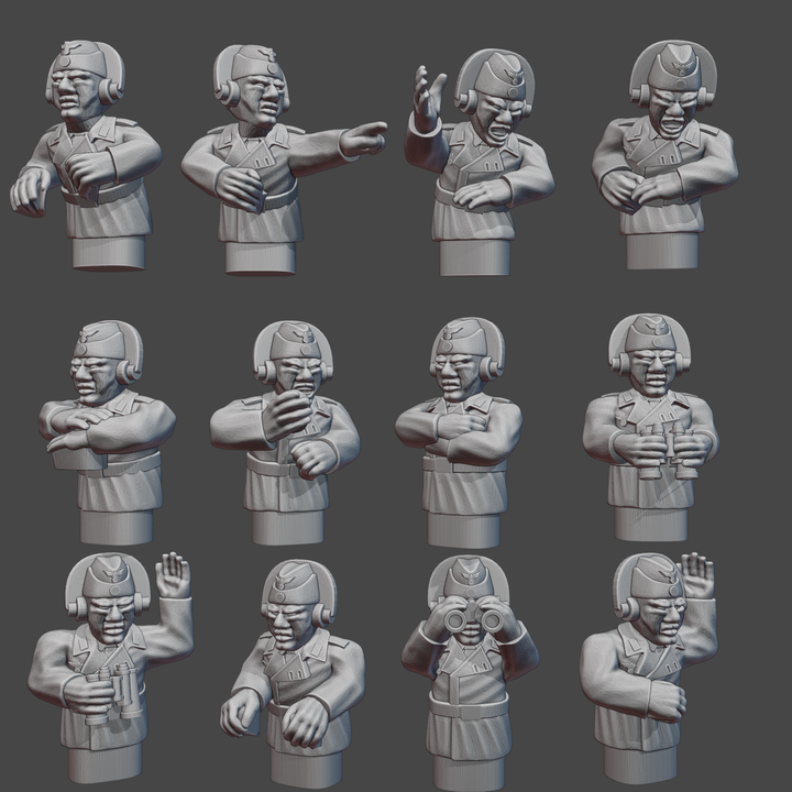 3D Printable German WW2 Tank Commanders (1939-40) in Field Caps WWII-DE ...