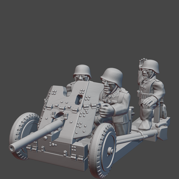 3D Printable German WW2 PaK 35/36 AT Gun WWII-AR-DE-1 by Turner Miniatures