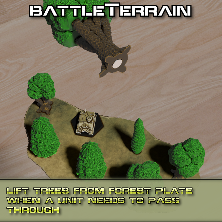 3D Printable BattleTerrain: Forests for Battletech Alpha Strike by tinnut
