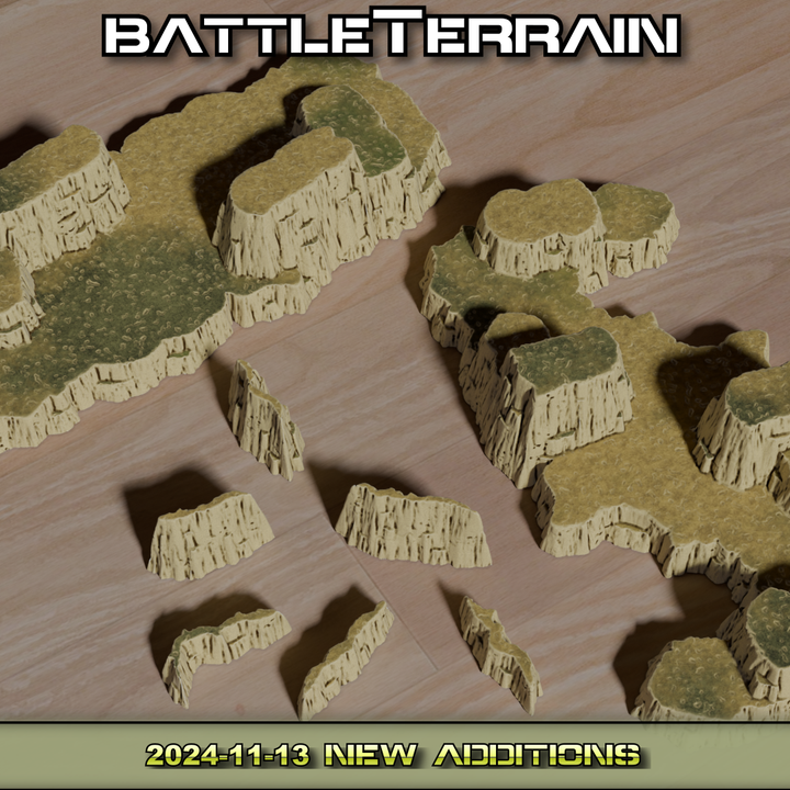 3D Printable BattleTerrain: Hills for Battletech Alpha Strike by tinnut