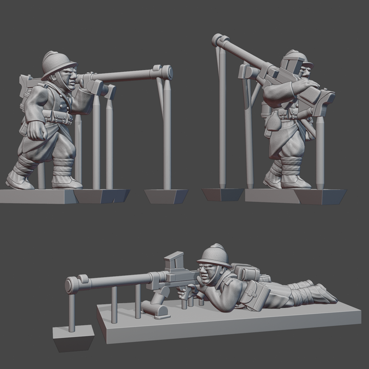 3D Printable French WW2 Boys AT Rifle Teams (1939-40) in Double ...