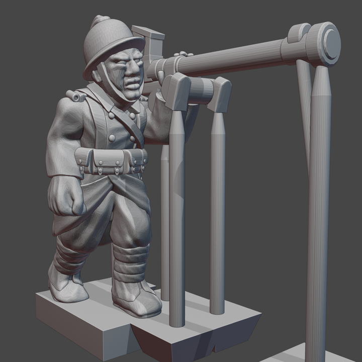 3D Printable French WW2 Boys AT Rifle Teams (1939-40) in Double ...