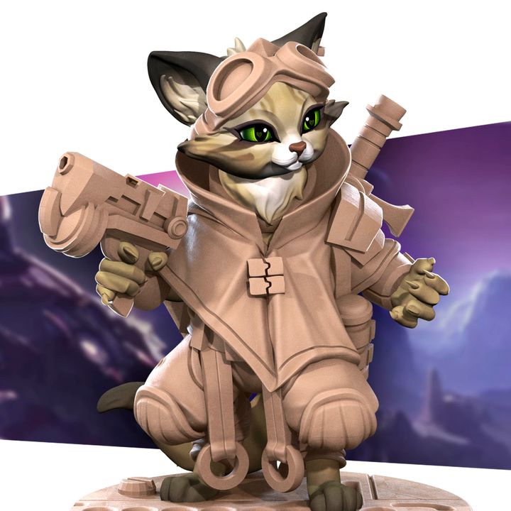 3D Printable Space Catfolk Vanguard by Bite the Bullet