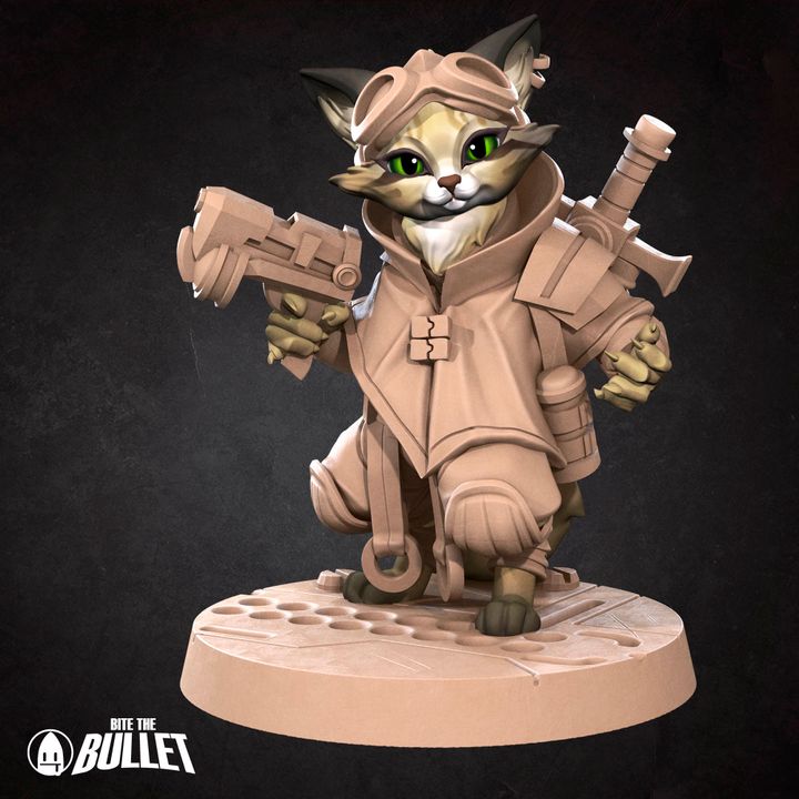 3D Printable Space Catfolk Vanguard by Bite the Bullet