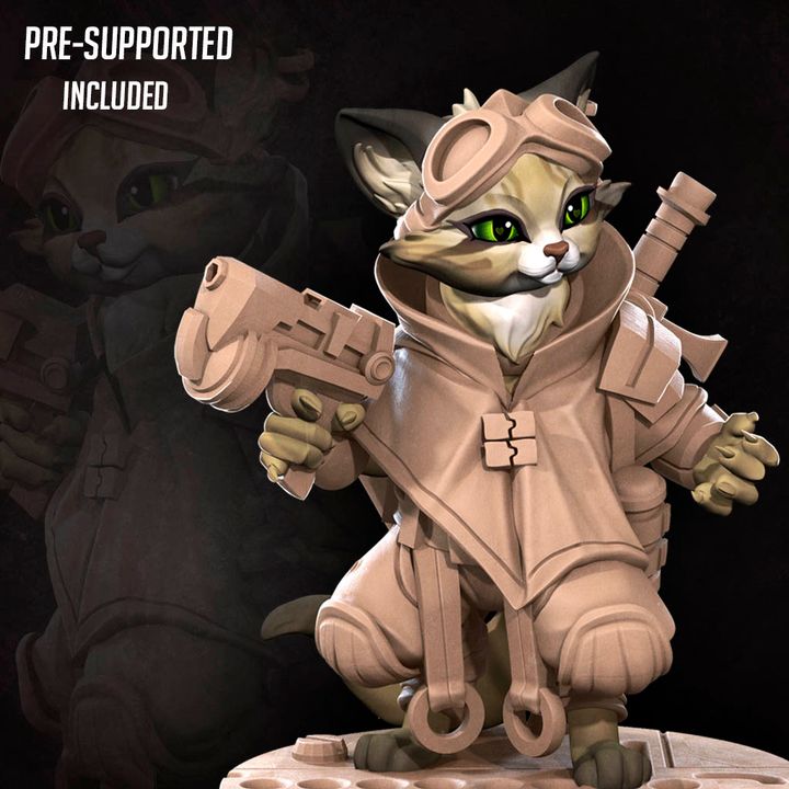 3D Printable Space Catfolk Vanguard by Bite the Bullet