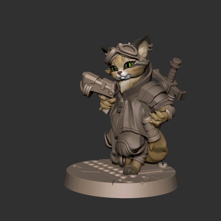 3D Printable Space Catfolk Vanguard by Bite the Bullet