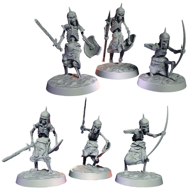 3D Printable 10 Models Skeletons 28/32mm by My Dungeon