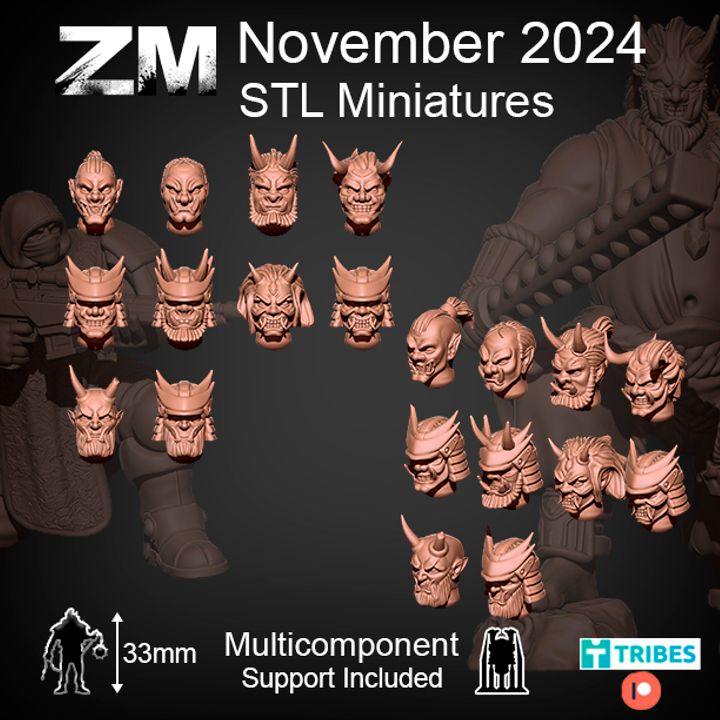 3D Printable Oni Warriors by Zierzo Miniaturas