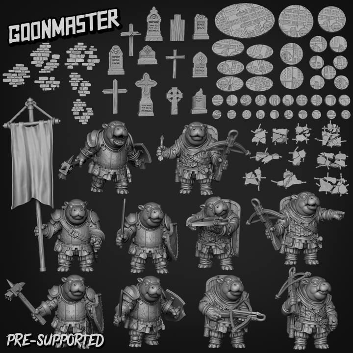 3D Printable Tiny Hippo Gang Release by Goon Master