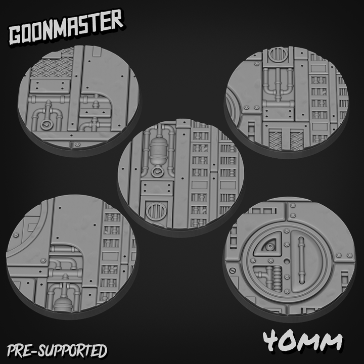 3D Printable Industrial Sci Fi Floor Base Set by Goon Master