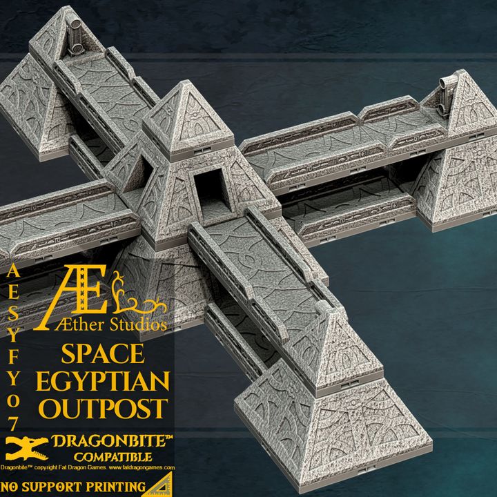 3D Printable AESYFY07 - Space Egyptian Outpost by Aether Studios