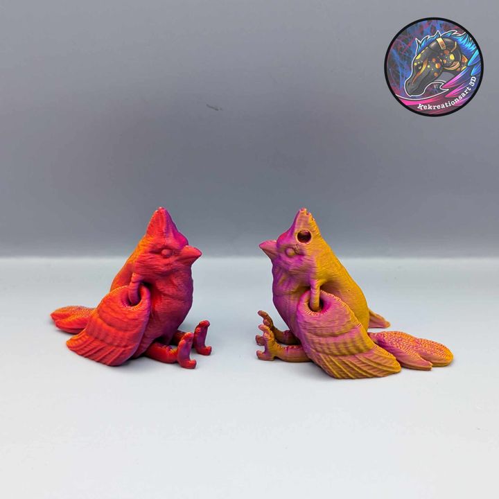 3D Printable Baby Flexi Cardinal Keychain by Kirsten M