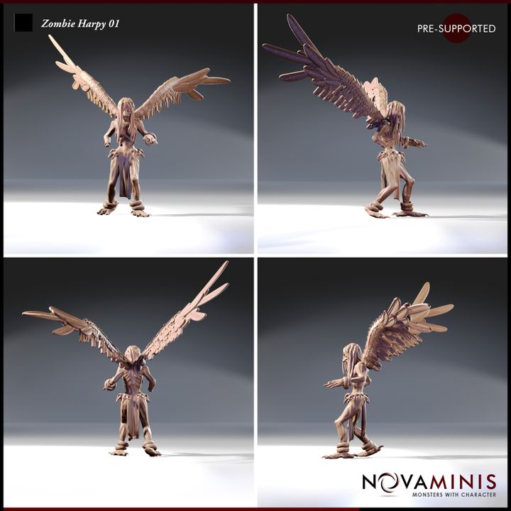 3D Printable Zombie Harpy 01 by NovaMinis