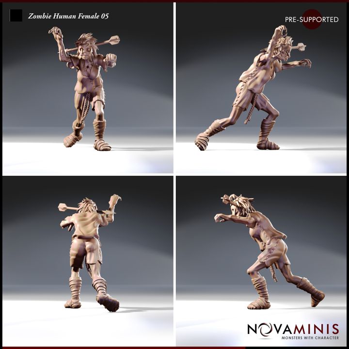3D Printable Zombie Human Female 05 by NOVAMINIS