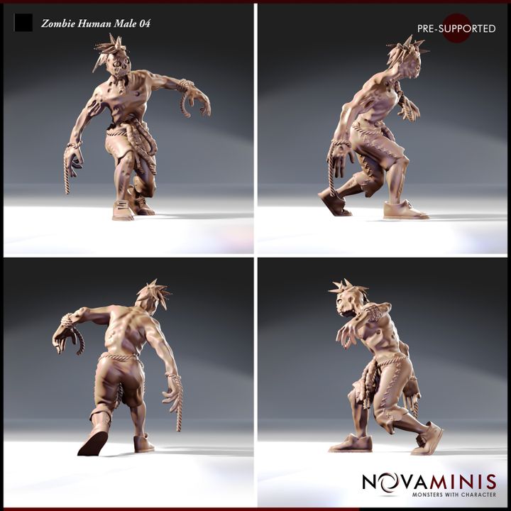3D Printable Zombie Human Male 04 by NOVAMINIS