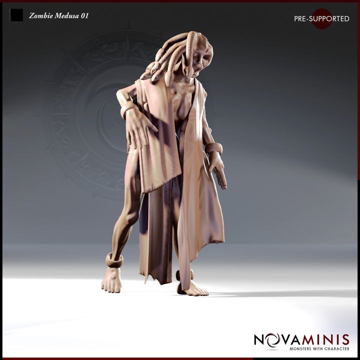 3D Printable Zombie Medusa 01 by NovaMinis