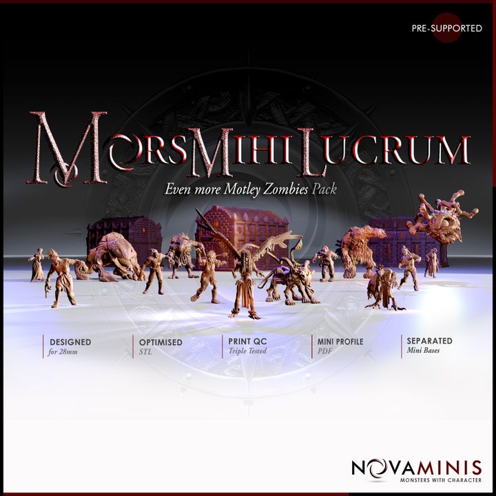 3D Printable Mors Mihi Lucrum: Even More Motley Zombies by NovaMinis