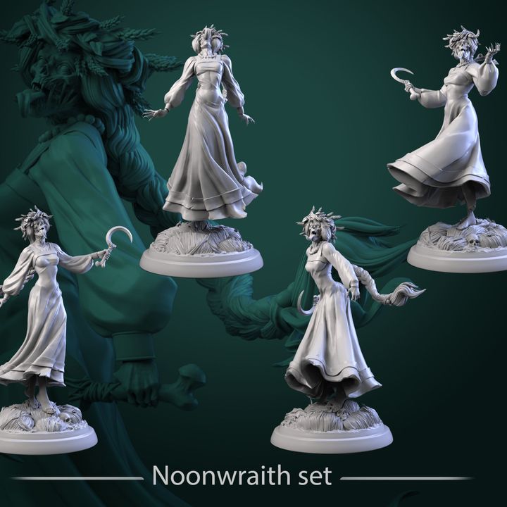 3D Printable Noonwraith set 6 miniatures 32mm pre-supported + dnd 5e ...