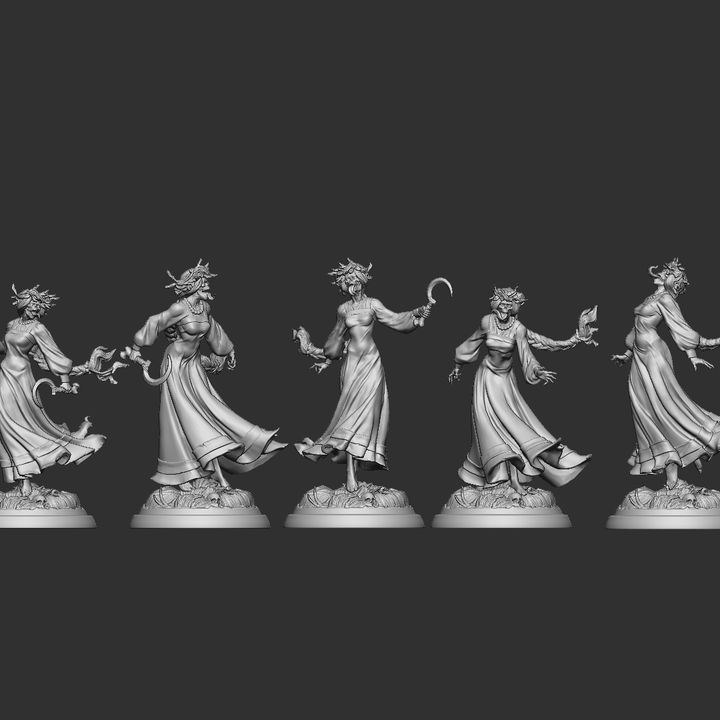 3D Printable Noonwraith set 6 miniatures 32mm pre-supported + dnd 5e ...