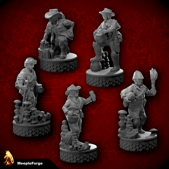 3D Printable Explorers for Wyrmspan by Andy at MeepleForge