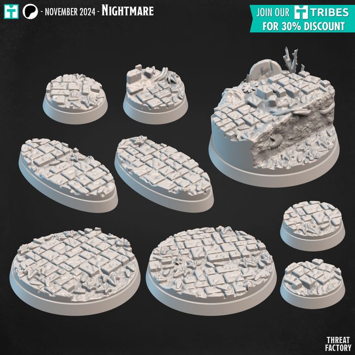 3D Printable Graveyard bases by Threat Factory