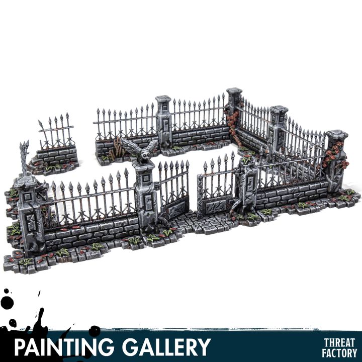 3D Print of Graveyard fences modular by ThreatFactory