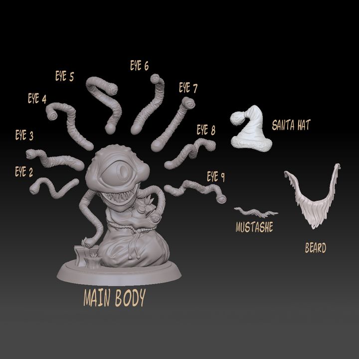 3D Printable Beholder Santa by RLTpress