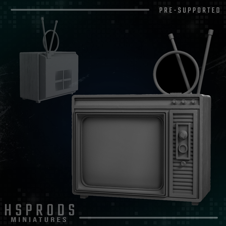 3D Printable Old Television Tv by Hsprods Miniatures