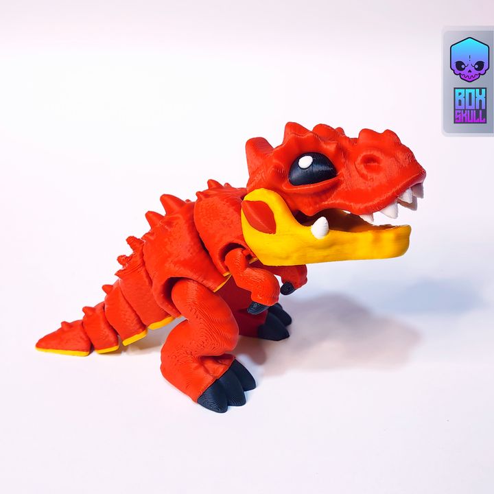 3D Printable LITTLE EXTREME T-REX - FLEXI - ARTICULATED - CUTE - BITING ...