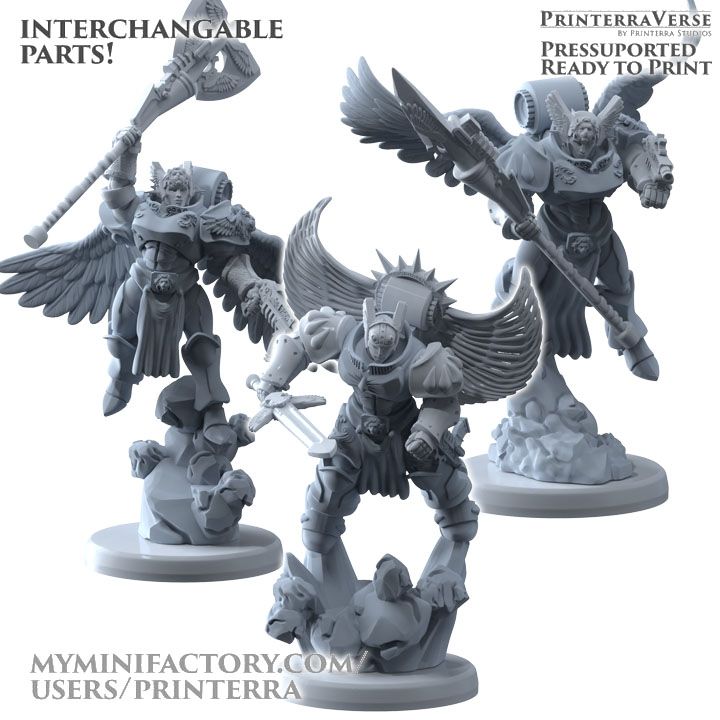 3D Printable 042 SANGREAL Winged Guard by Printerra Studios