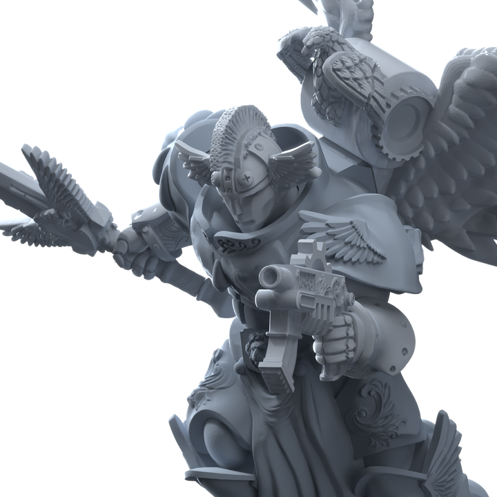 3D Printable 042 SANGREAL Winged Blood Guard by Printerra Studios