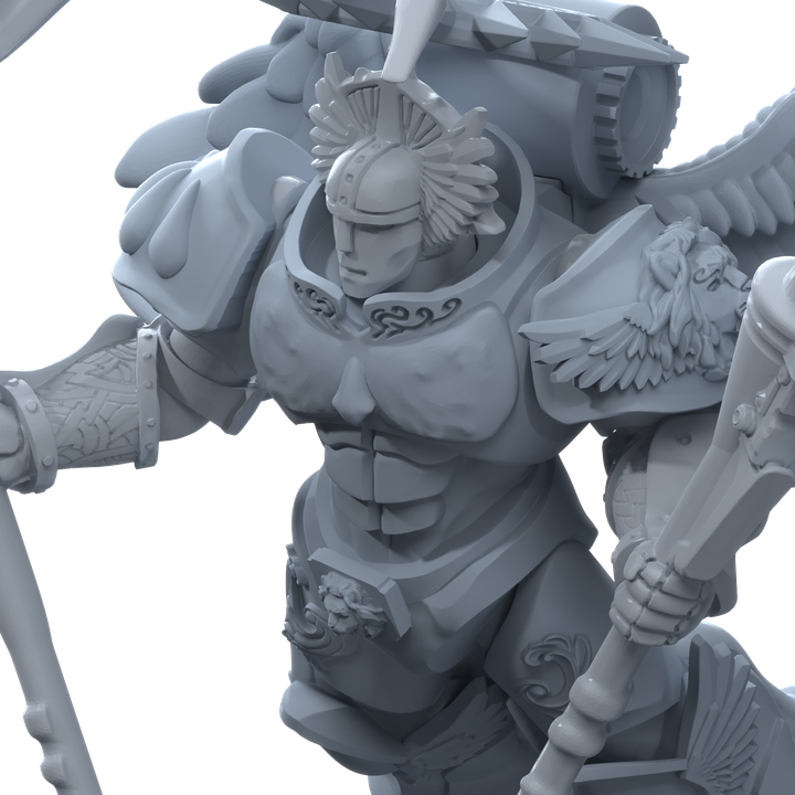 3D Printable 042 SANGREAL Winged Blood Guard by Printerra Studios