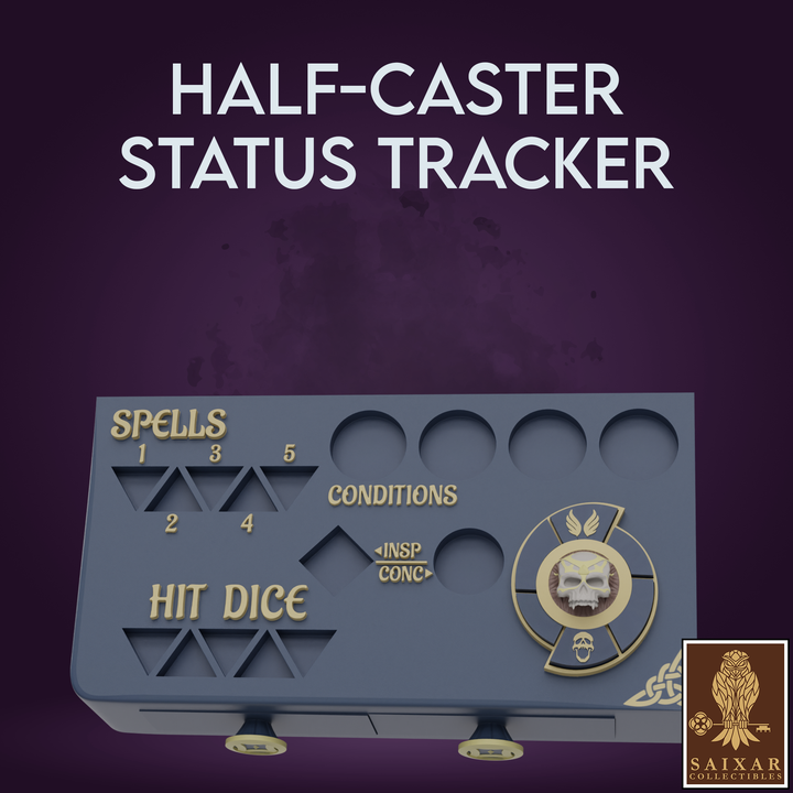 3D Printable Half-Caster Status Tracker - D&D by Saixar Collectibles