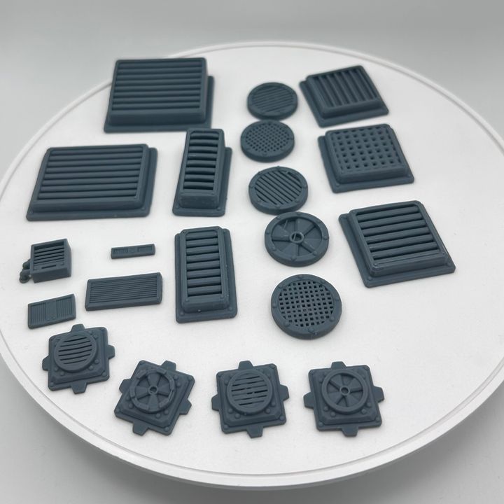 3D Printable Basing Bits - Vents Trap for terrain by Hsprods Miniatures