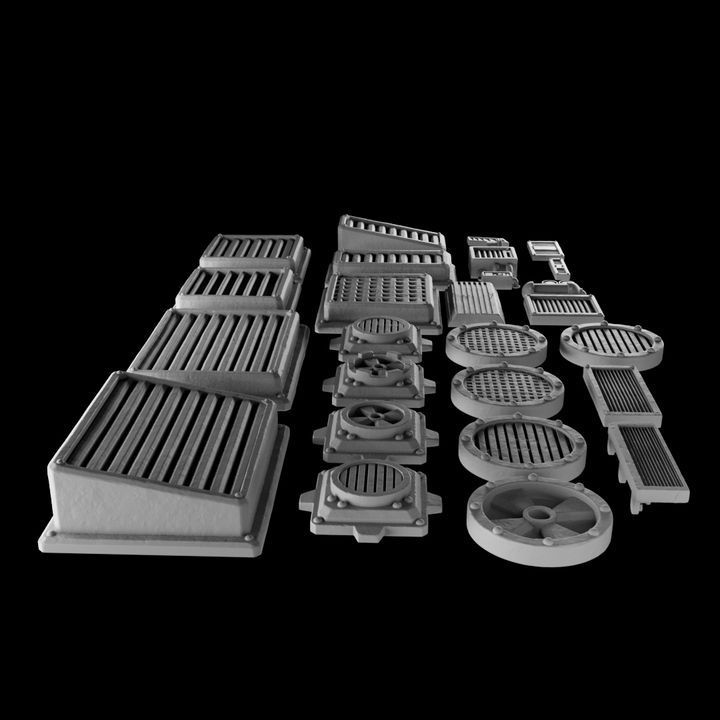 3D Printable Basing Bits - Vents Trap for terrain by Hsprods Miniatures