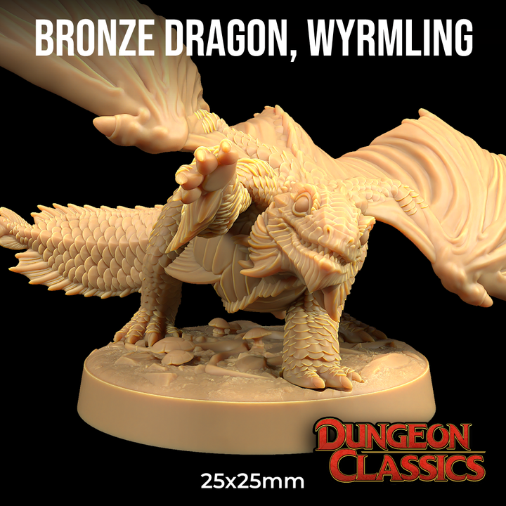 3D Printable Bronze Dragon Wyrmling | PRESUPPORTED | Dungeon Classics ...