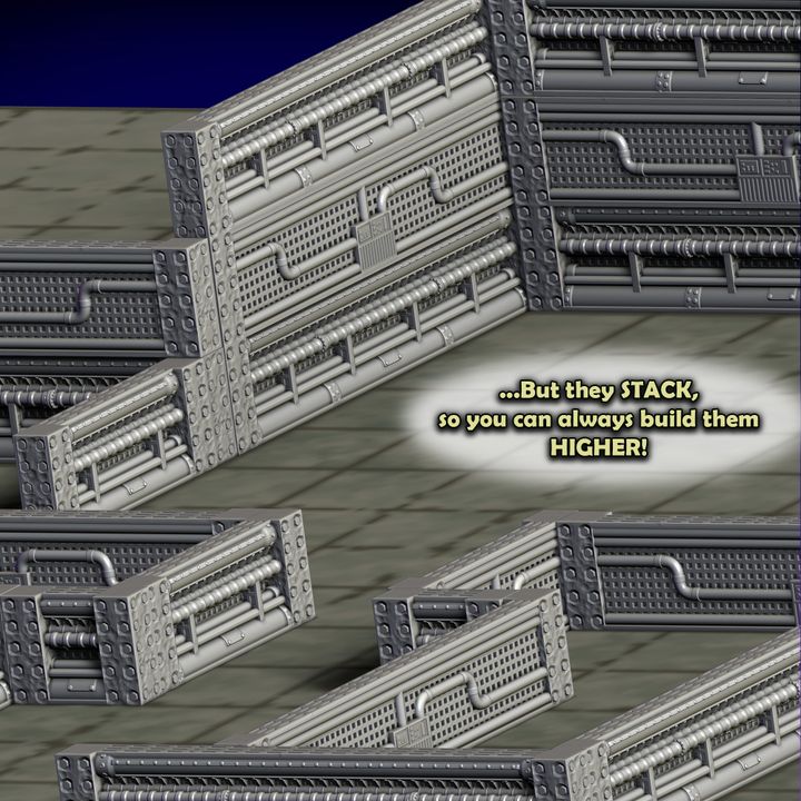 3D Printable Magna-Build GRIMDARK PIPE-WALLS 1 BASE SET -Magnetic RPG ...