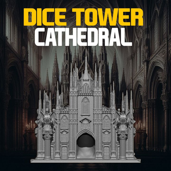 3D Printable GOTHIC CATHEDRAL DICE TOWER by DRAGONSCAVE