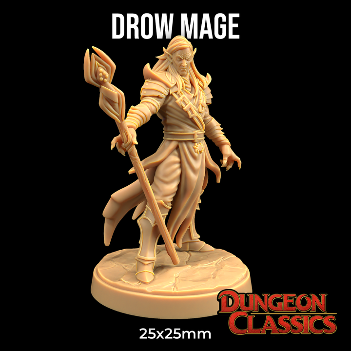 3D Printable Drow Mage | PRESUPPORTED | Dungeon Classics by Dungeon ...