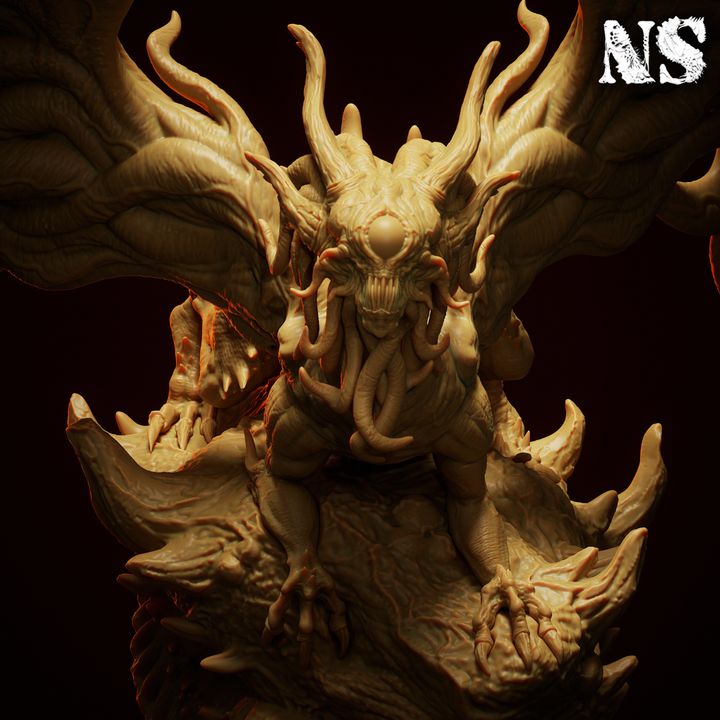 3D Printable Eldritch Dragon (Tribe Welcome Model) by NS Miniatures