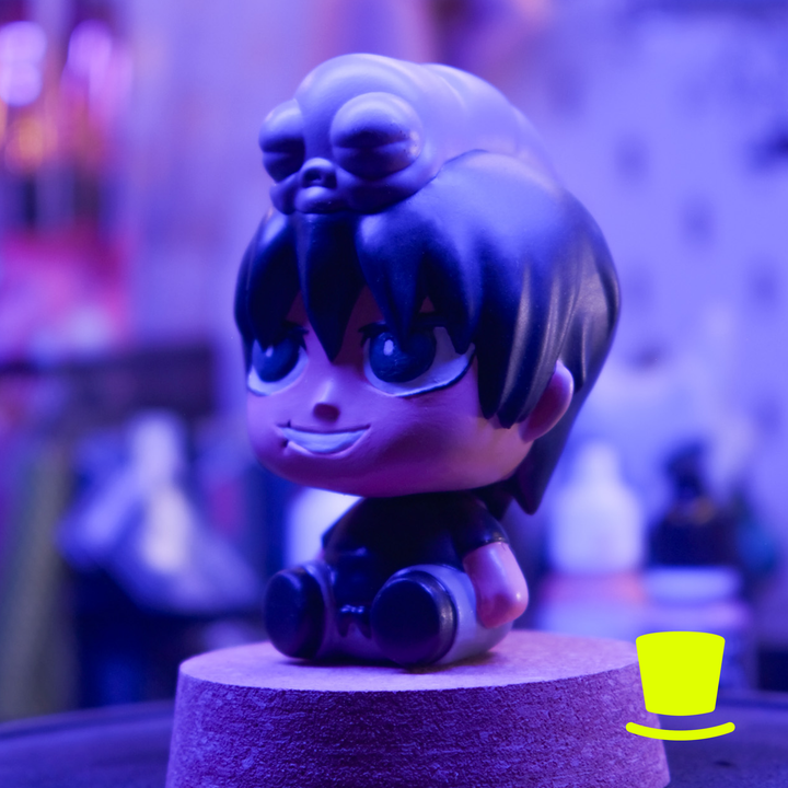 3D Printable Chibi Boy with Pink Worm Friend by OBUNAGA 3D