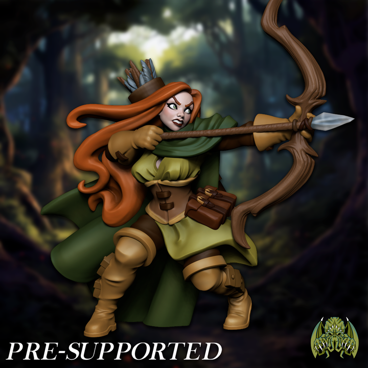 3D Printable Florence The Archer [PRE-SUPPORTED] Female Ranger Archer ...