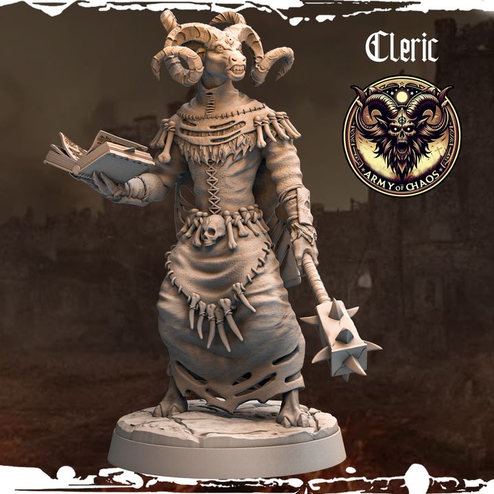 3D Printable Cleric - Army of Chaos: Beasts by Monolith Arts