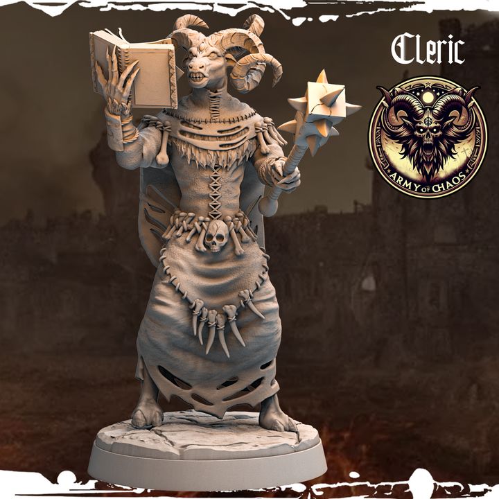 3D Printable Cleric - Army of Chaos: Beasts by Monolith Arts