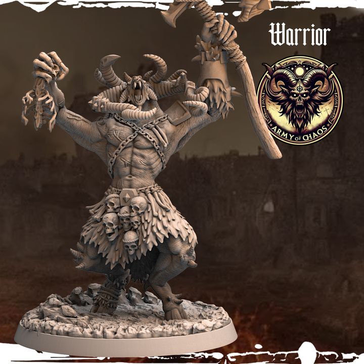 3D Printable Warrior - Army of Chaos: Beasts by Monolith Arts