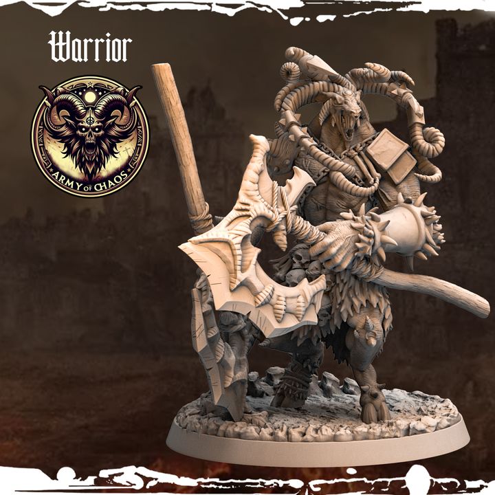 3D Printable Warrior - Army of Chaos: Beasts by Monolith Arts