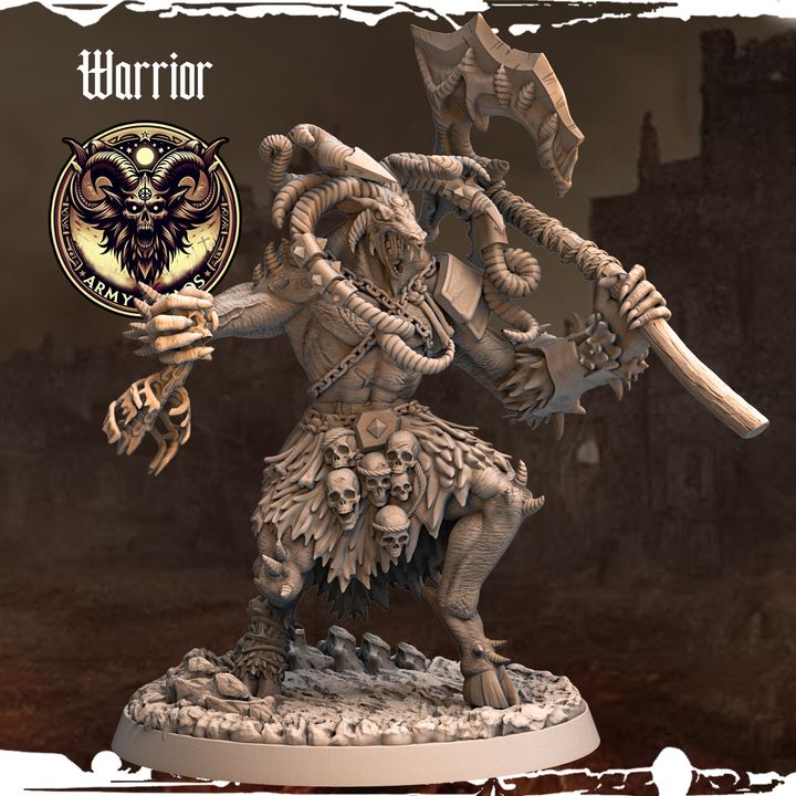 3D Printable Warrior - Army of Chaos: Beasts by Monolith Arts