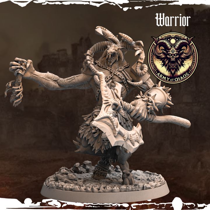 3D Printable Warrior - Army of Chaos: Beasts by Monolith Arts